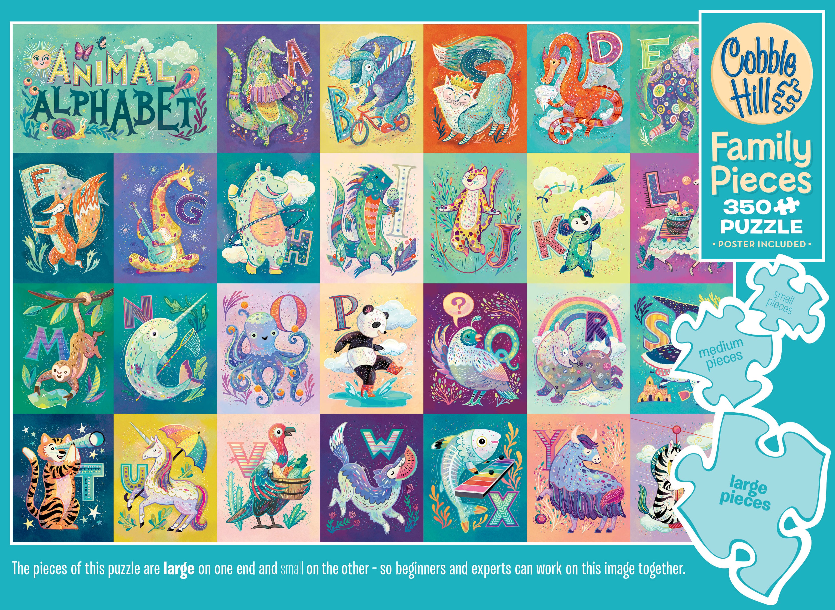 Animal Alphabet | Family Pieces 350 - Cobble Hill Puzzles — USA Cobble ...