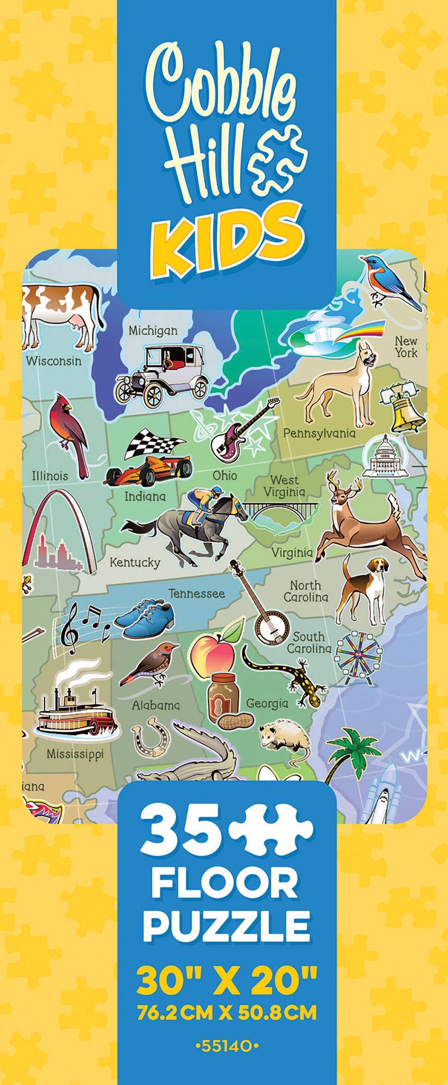 Map of the USA | Floor Puzzle 35pc | 55140 | Cobble Hill Puzzles ...