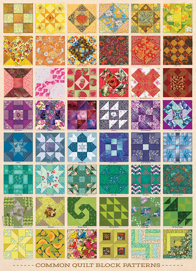 Common Quilt Blocks | 1000 Piece - Cobble Hill Puzzles — USA Cobble ...