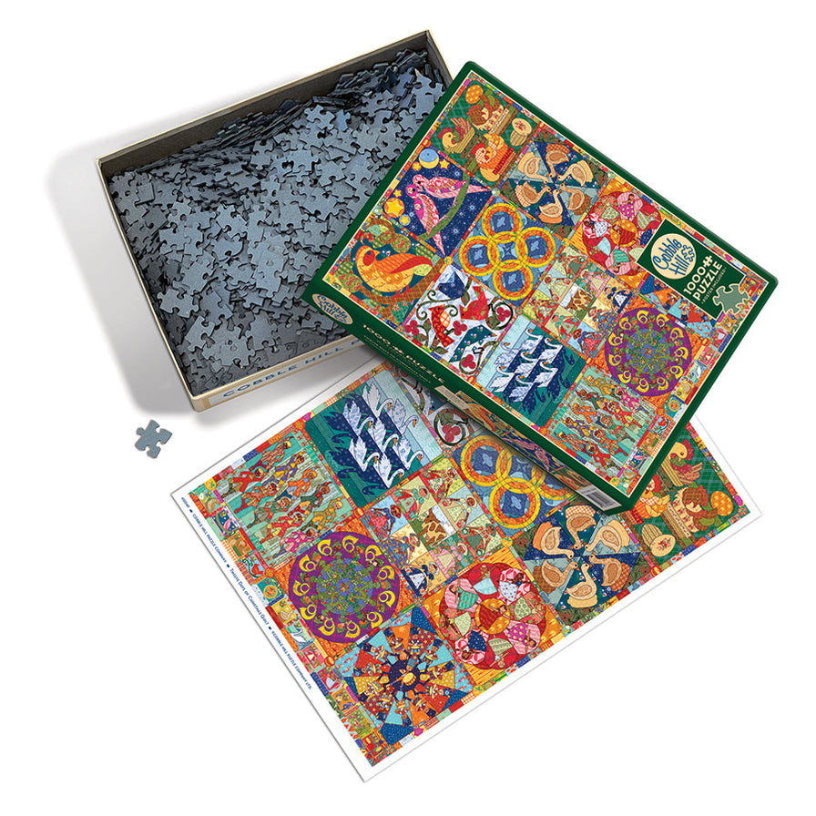 Twelve Days of Christmas Quilt | 1000 Piece - Cobble Hill Puzzles — USA ...