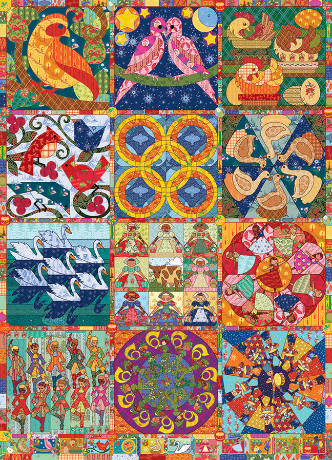 Twelve Days of Christmas Quilt | 1000 Piece - Cobble Hill Puzzles — USA ...