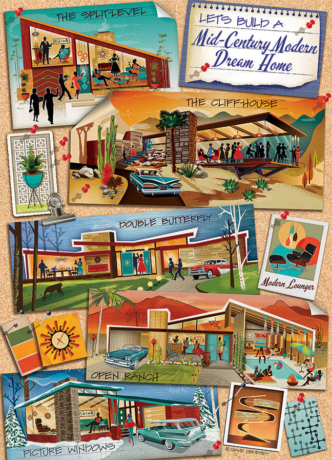 Mid-Century Modern Dream Home | 1000 Piece - Cobble Hill Puzzles — USA ...