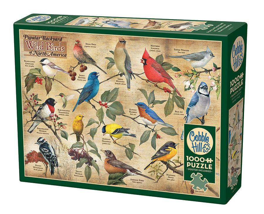 Popular Backyard Wild Birds of North America | 1000 Piece - Cobble Hill ...