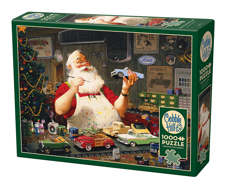 Santa Painting Cars | 1000 Piece - Cobble Hill Puzzles — USA Cobble ...