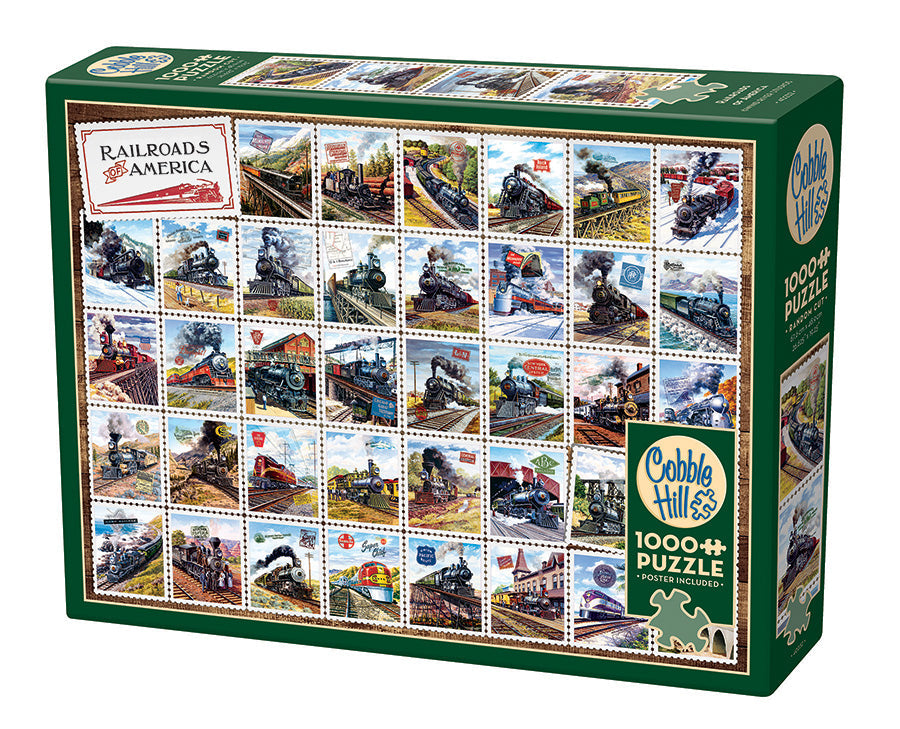 Railroads of America | 1000 Piece - Cobble Hill Puzzles — USA Cobble ...