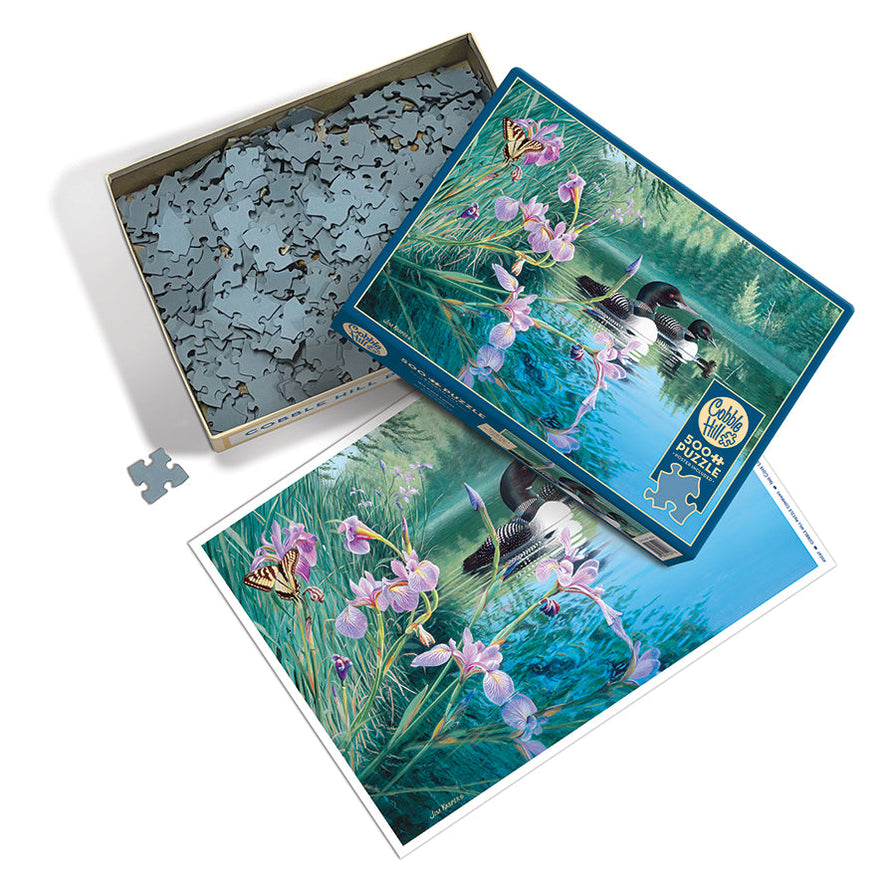 Iris Cove Loons | 500 Piece - Cobble Hill Puzzles — USA Cobble Hill Puzzles